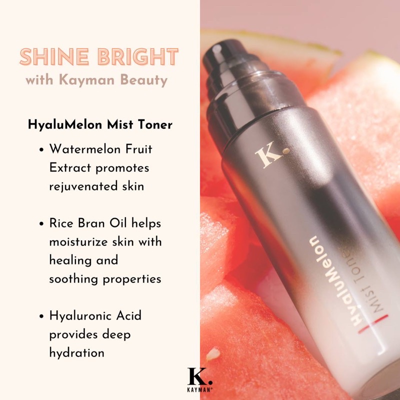 [READY STOCK] HYALUMELON MIST TONER 💛 HONEYGLO EXFOLIANT ️ ESSENCE KAYMAN BEAUTY | Shopee Malaysia