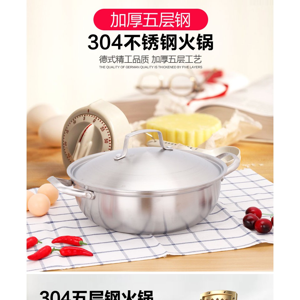 SUS304 5ply Taiban Stainless Steel 30cm 32cm High Quality 304 Stainless Steel Steam Multi ...