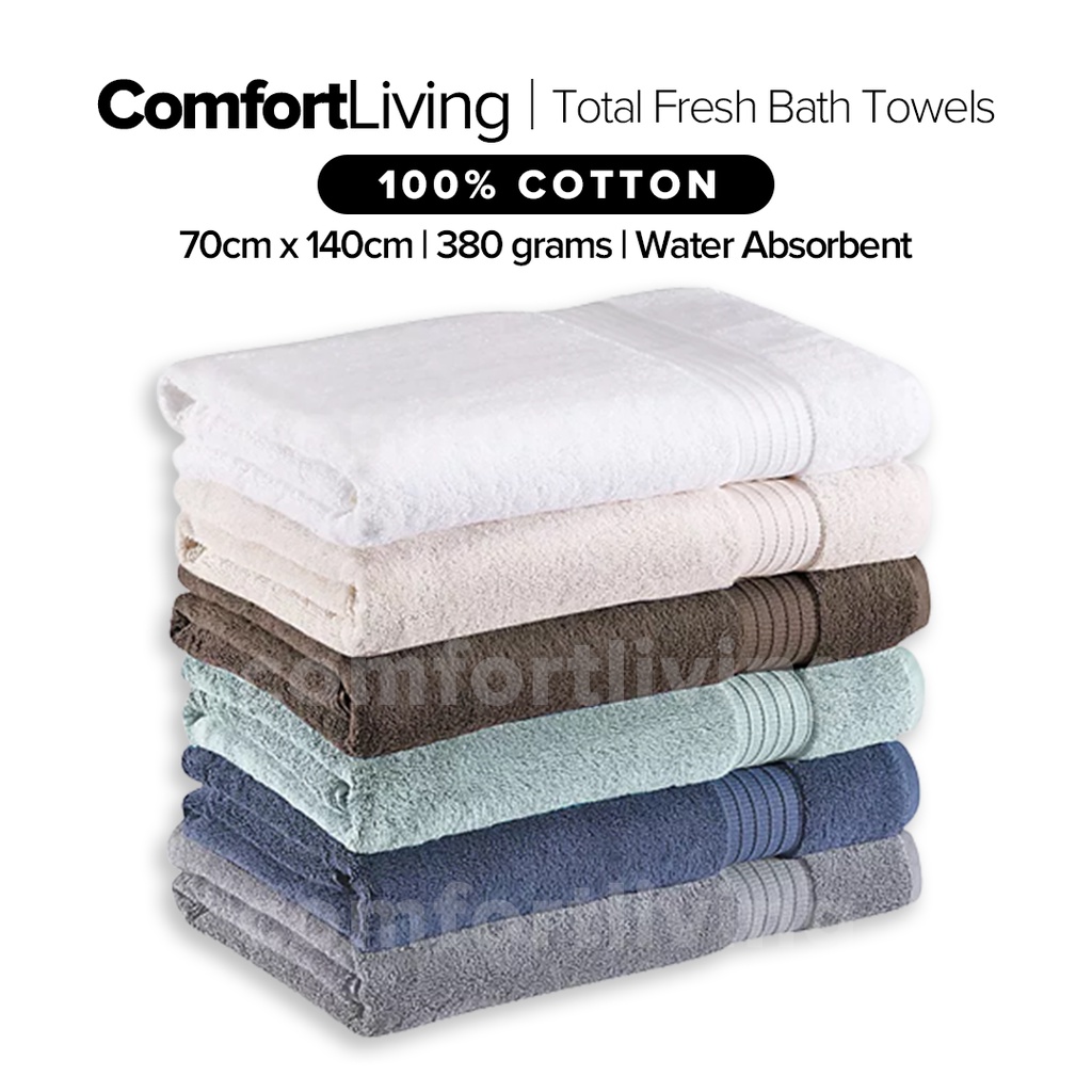 Total Fresh Cotton Bath Towel 70x140cm 100% Natural Cotton tuala mandi ...
