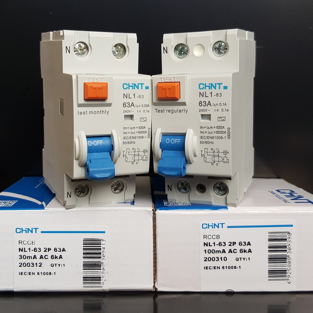 CHINT RCCB ELCB Earth leakage circuit Breaker NL1-63 30ma 100ma 300ma ...