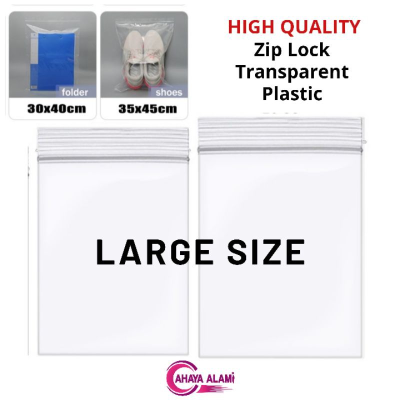 🇲🇾 cahayaalami🔥10pcs LARGE SIZE Zipper ZipLock Plastic Bag Clear ...