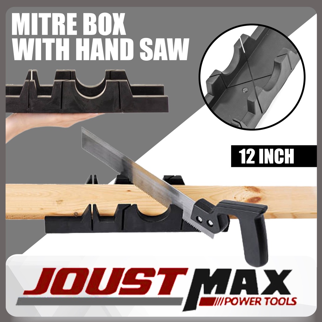 300mm 12'' Inch Mitre Box With Hand Saw Gergaji Wainscoting Miter Box ...