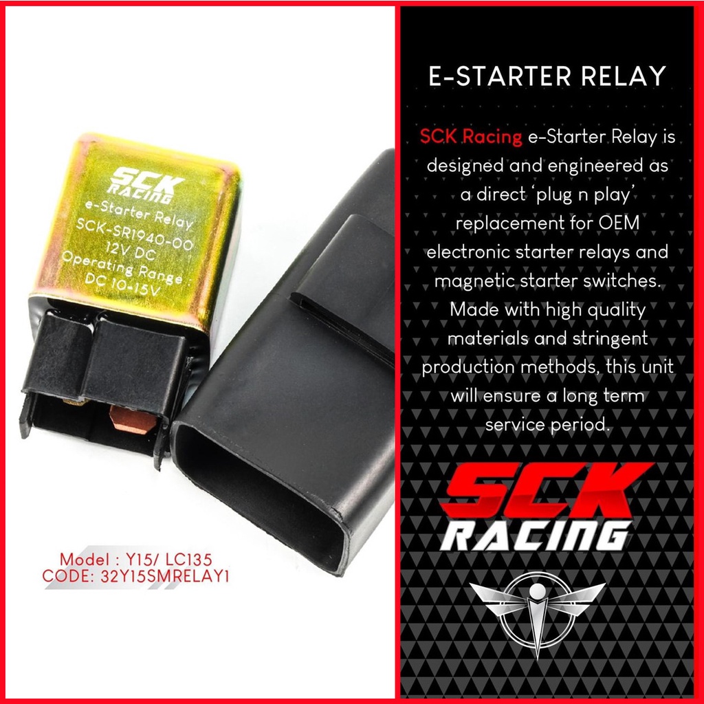 🔥READY STOCK🔥 Y15ZR/ LC135/ FZ150/ LAGENDA SCK RACING E- STARTER RELAY ...
