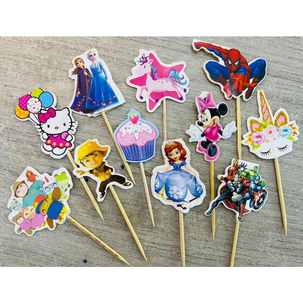 Cupcake Toppers Cute Cartoon Princess Theme Cake Decorations Dessert ...