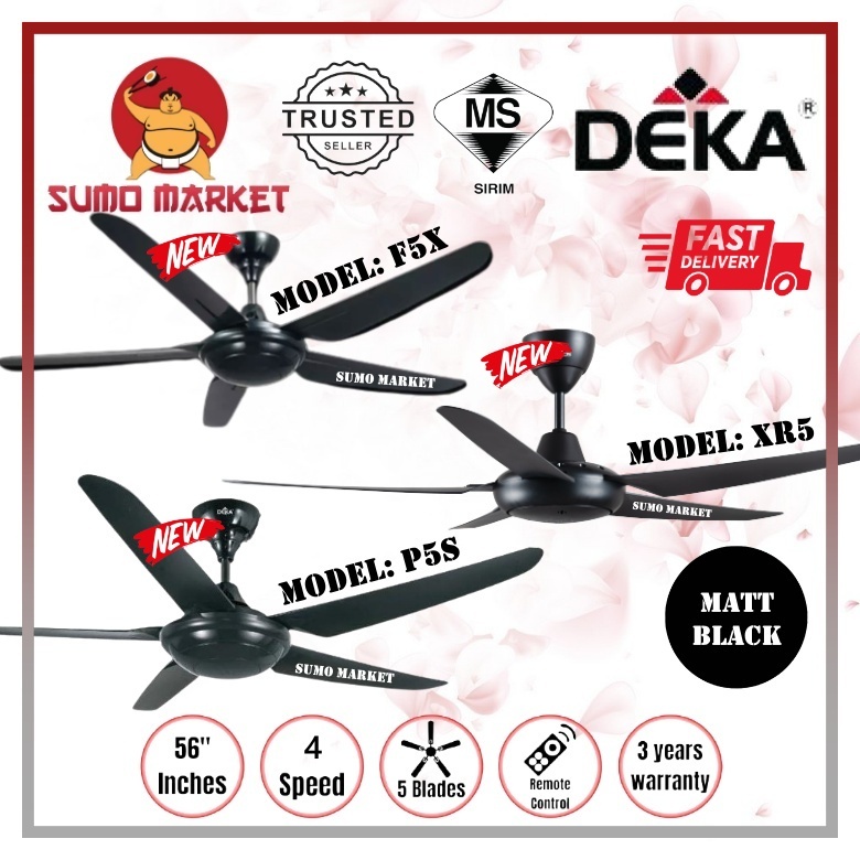 DEKA XR10/XR5/F5X/P5S/F5P Ceiling Fan 56" AC Motor 5 Blades 3/4/5 ...