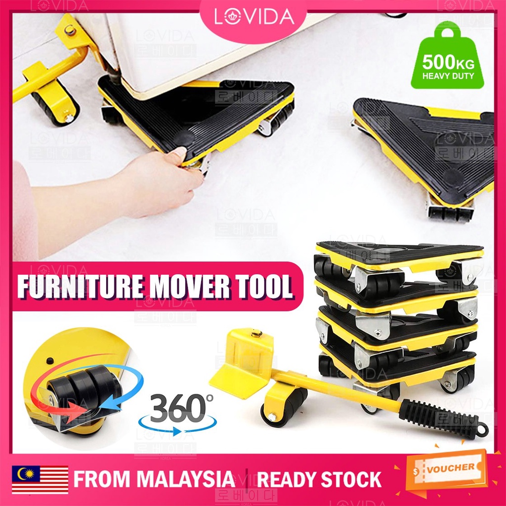 LOVIDA 5PCS Furniture Transport Lifter Mover Tool Rolling Wheel Alat ...