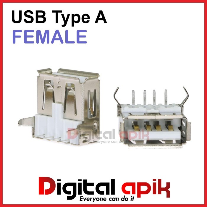 Usb Female PCB Socket Jack Mount Type A 4 Pin Bend 90 Socket Connector ...