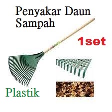 Garden Rake With Wood Handle / Wood Penyakar Daun Leaf Sampah Penyakar ...