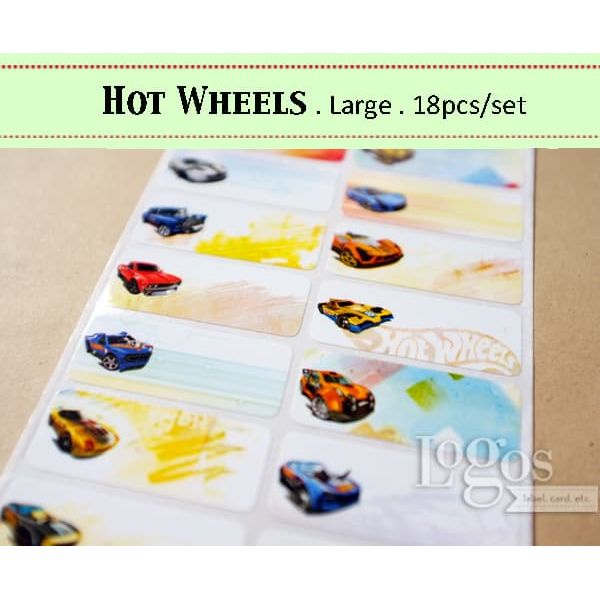 Hot Wheels LARGE Sticker Name Label Automotive diecast Car Stickers ...