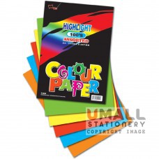 UNI HIGHLIGHT COLOUR PAPER A4-100'S MIX (S-4200) | Shopee Malaysia