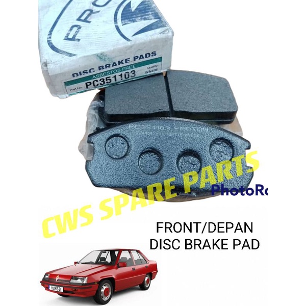 PROTON ORIGINAL FRONT/DEPAN DISC BRAKE PAD PROTON SAGA 8V PC351103 ...
