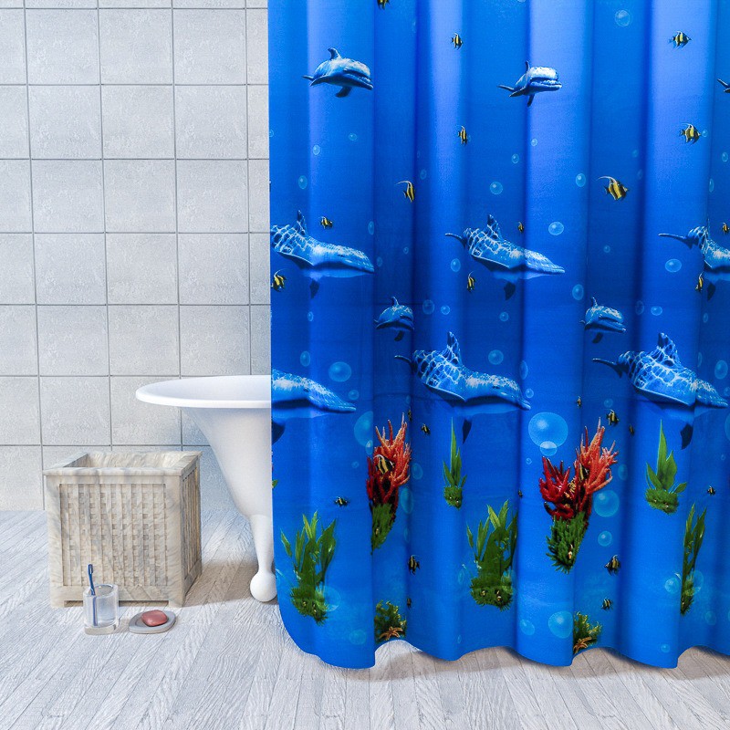 Buy1 Free 1 Shower Curtain Nature Series 180x180cm Waterproof Tirai