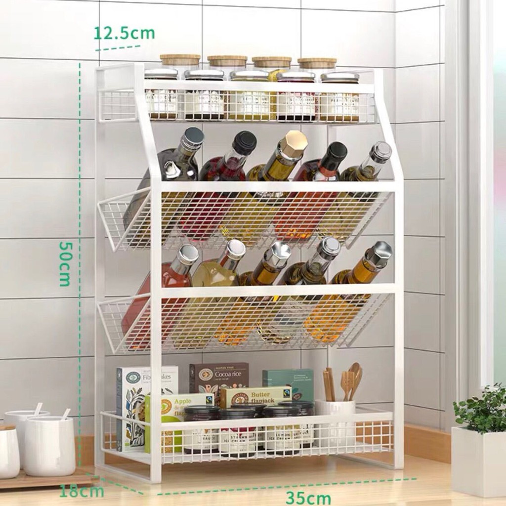 Solid Steel Multipurpose Kitchen Shelf Multilayer Storage Rack ...