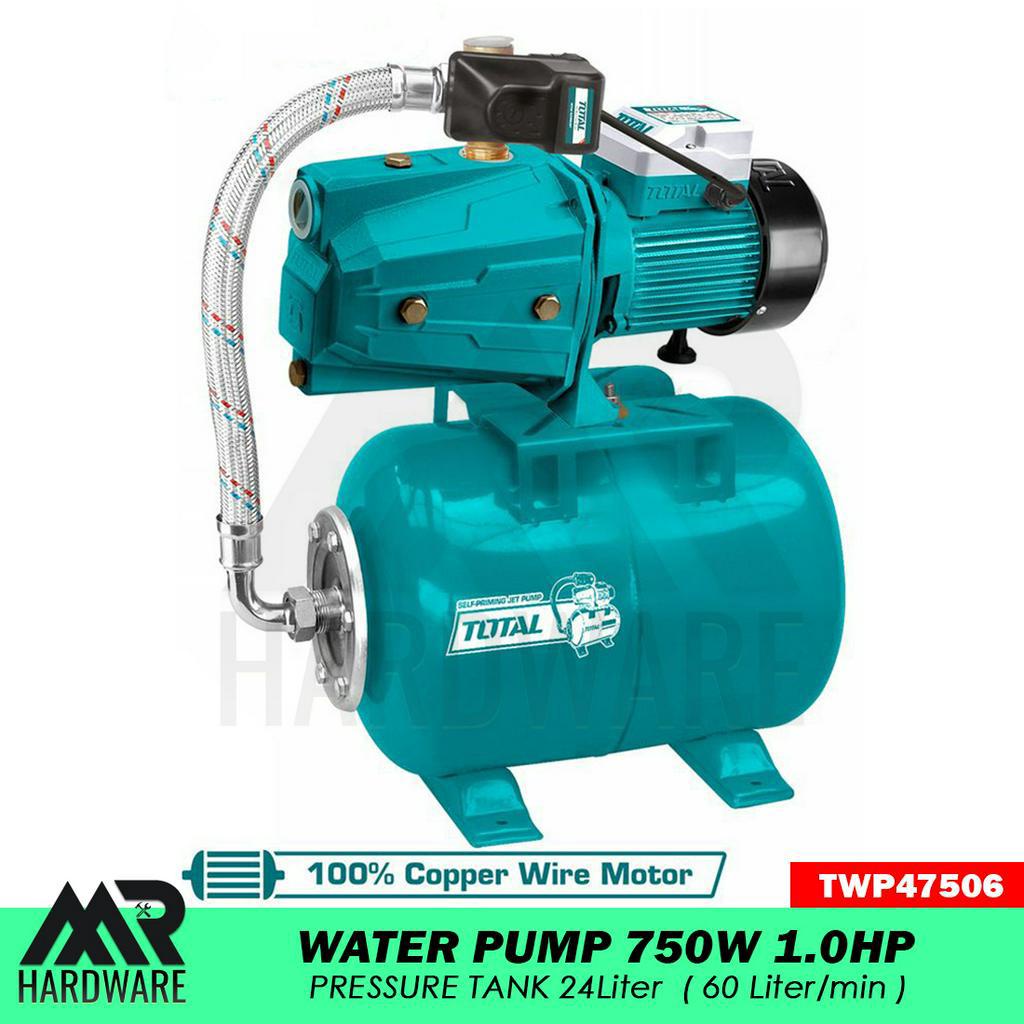 TOTAL Water Pump 750W 1.0HP - TWP47506 Preassure Tank 24Liter Mesin ...