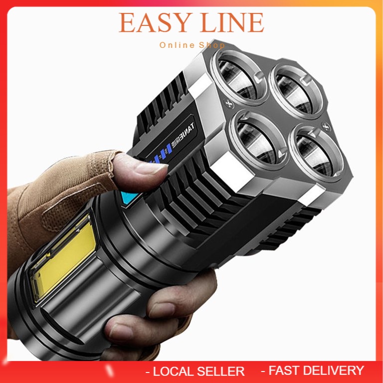 🇲🇾💥 Portable LED Flashlight Super Bright USB Rechargeable Torch Light ...