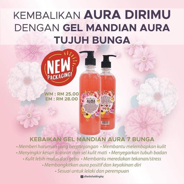 Gel Mandian Aura 7 Bunga/ 7 Flower Aura Shower Gel | Shopee Malaysia