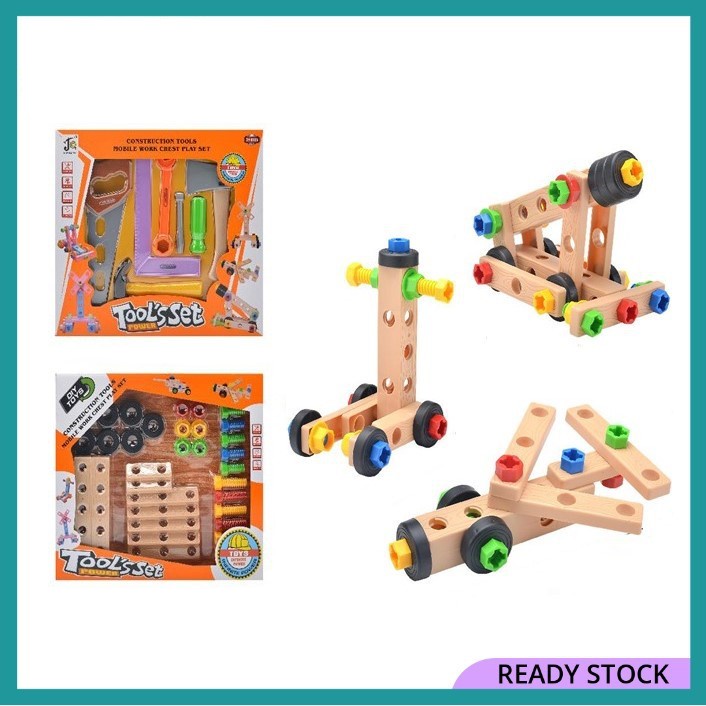Creative DIY Construction Tool Toy Kids Mobile Work Kid Play Set Mainan ...