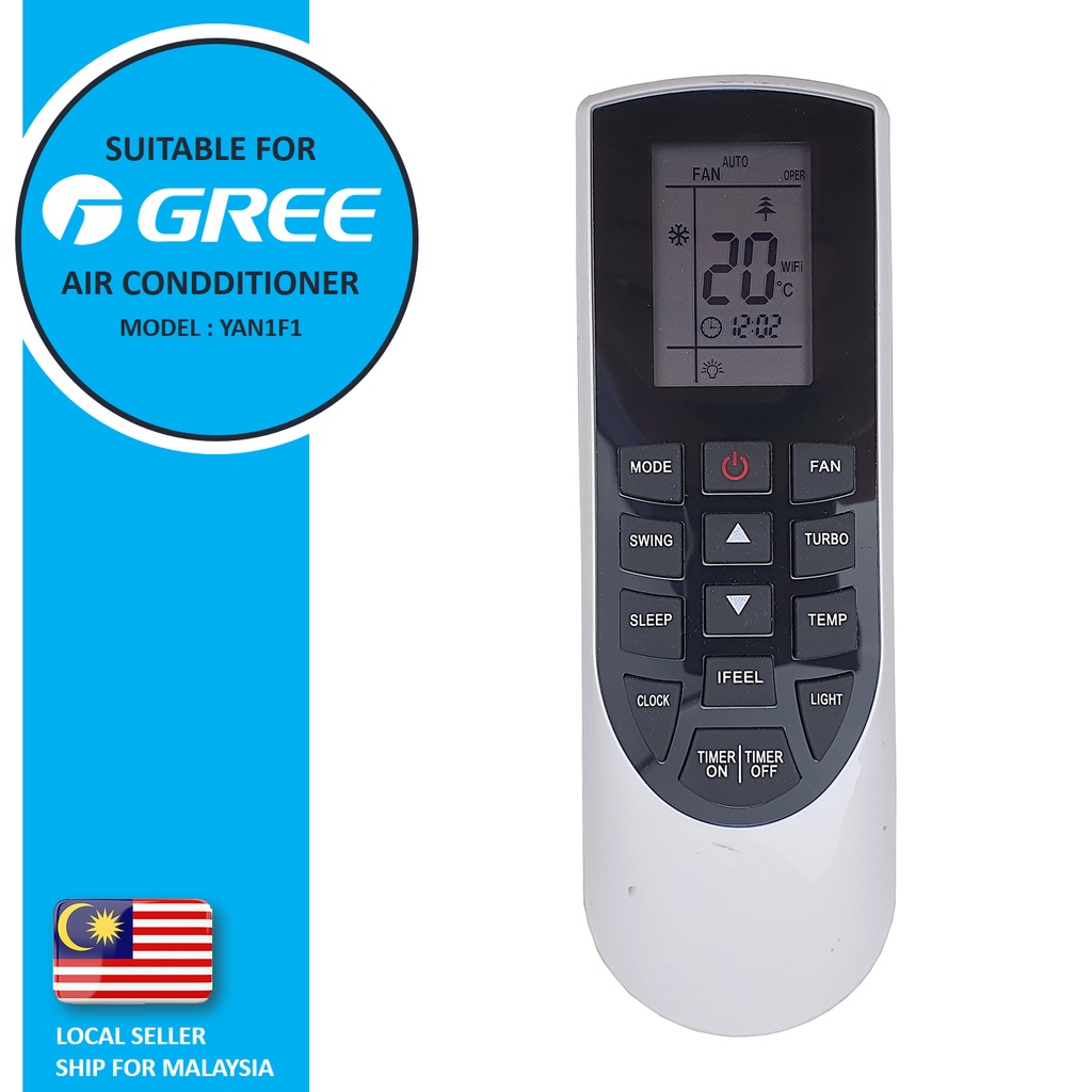 GREE Air Cond Aircond Air Conditioner Remote Control Replacement ...