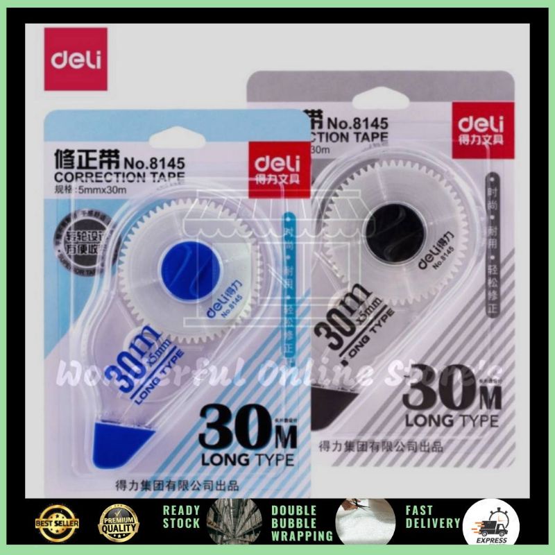 Deli 30 Meter Correction Tape 30m x 5mm | Shopee Malaysia