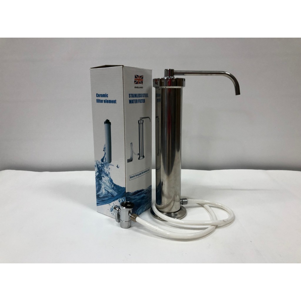 (With Bubble Wrap) Stainless Steel Table Top Water Filter with 10 ...