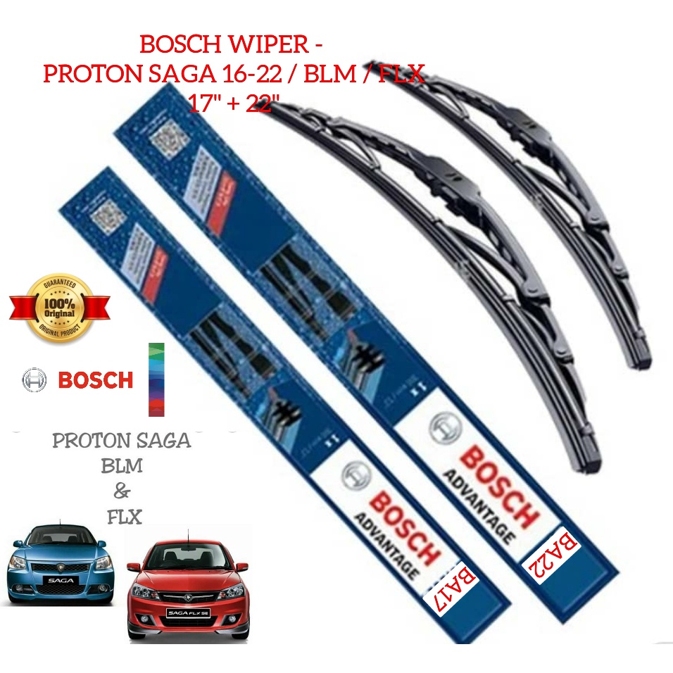 BOSCH ORIGINAL WIPER - PROTON SAGA VVT 16-22 | Shopee Malaysia