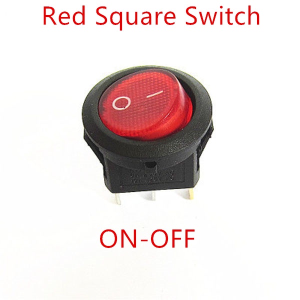 10PCS ON/OFF Round Rocker Toggle Switch 6A/250VAC 20MM ON-OFF Plastic ...