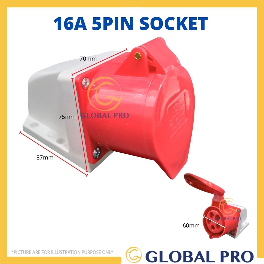 SSS CEE Industrial Plug 16A / 32A Pin / Socket Weatherproof Socket 220 ...