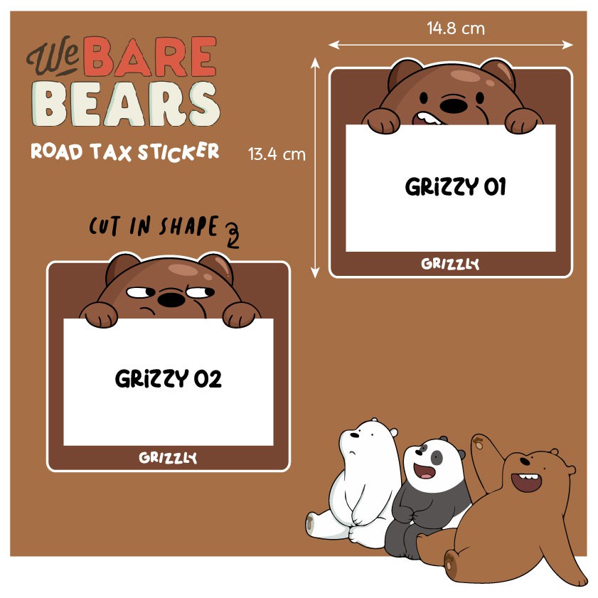 Roadtax Sticker Cute Cartoon Design Car Windscreen Road Tax Sticker ...