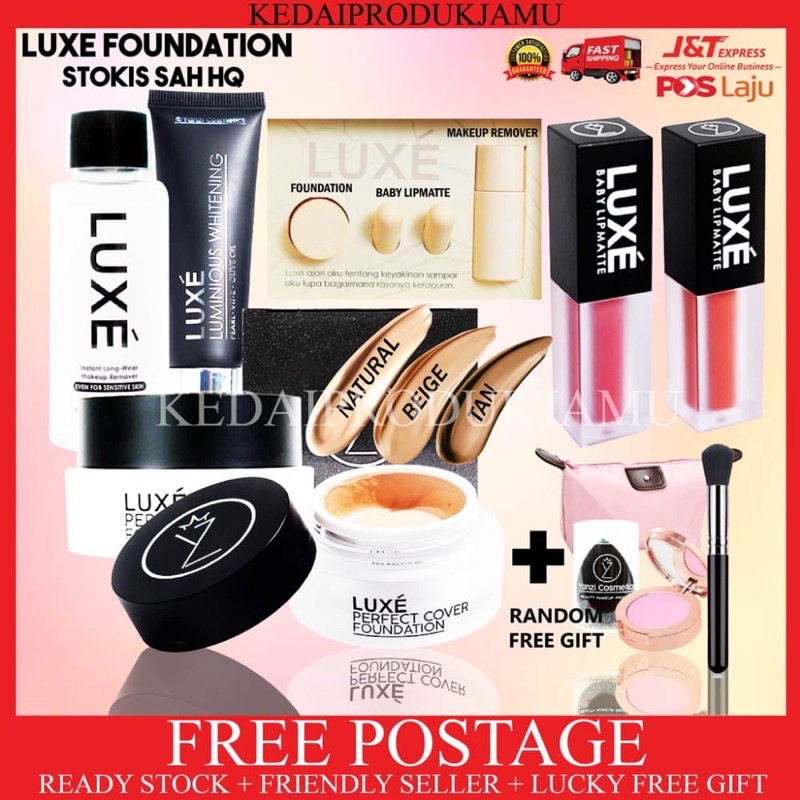 LUXE PERFECT COVER FOUNDATION (NABILA RAZALI EDITION) +SET BRUSH FREEGIFT [ORIGINAL HQ READY ...