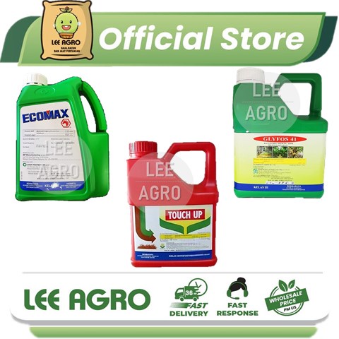 ECOMAX 4L GLYPHOSATE 41%(HERBICIDE / RACUN RUMPUT)/GLYFOS 41/TOUCH UP ...