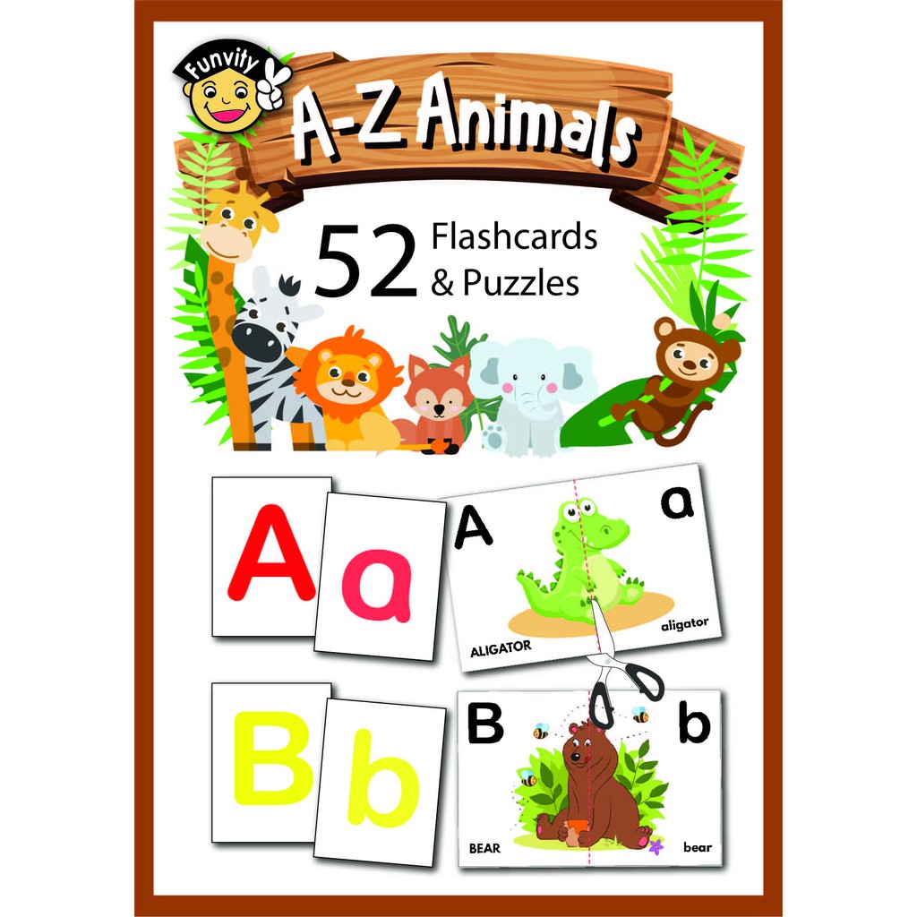[Soft Copy] Printable DIY Multipurpose A-Z Animals 52 Flashcards ...