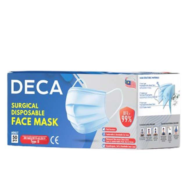 Deca Surgical Disposable Adult 3-ply Face Mask 50s (new packing ...