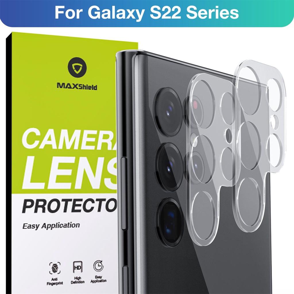 For Samsung GALAXY S22 S23 S24 Plus Ultra S23FE MAXSHIELD Camera Lens Tempered Glass Screen ...