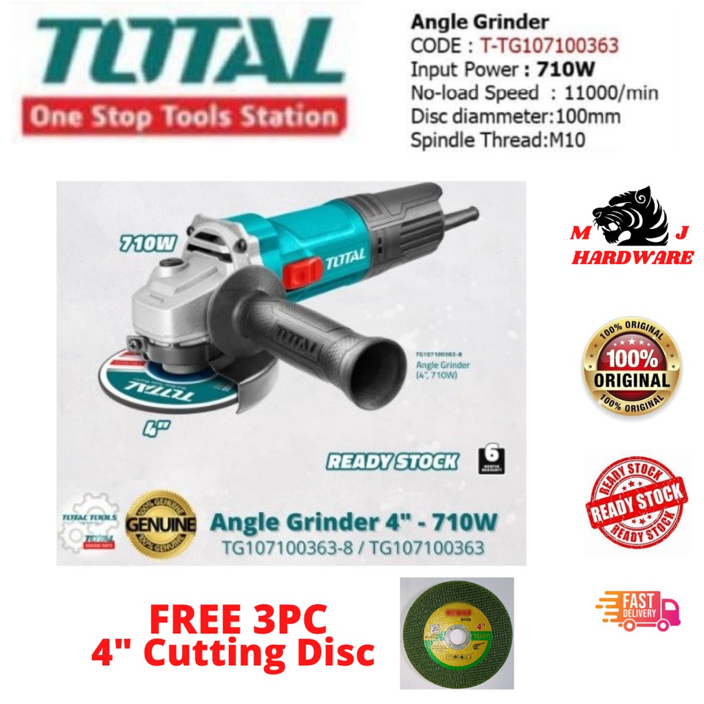 Total TG107100363 Angle Grinder 710W Mesin Potong Besi Pemotong Besi ...