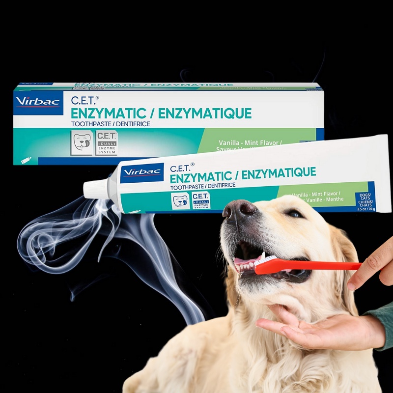 Virbac CET Enzymatic Toothpaste, Eliminates Bad Breath by Removing ...
