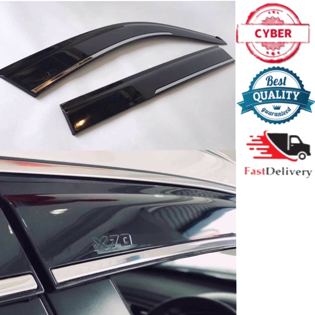 PROTON X70 Stainless Steel CHROME INJECTION Air press #Door Visor 4pcs ...