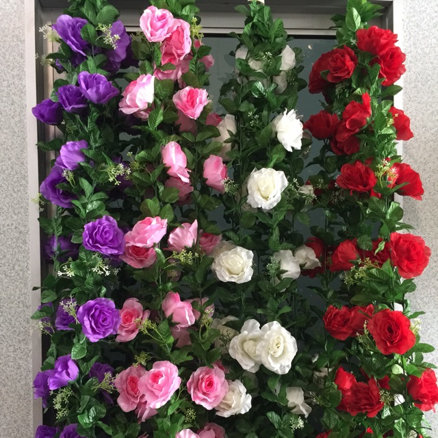 BUNGA GANTUNG JURAI ROSE GEMBANG GARLAND KAHWIN KENDURI PELAMIN BUNGA ...