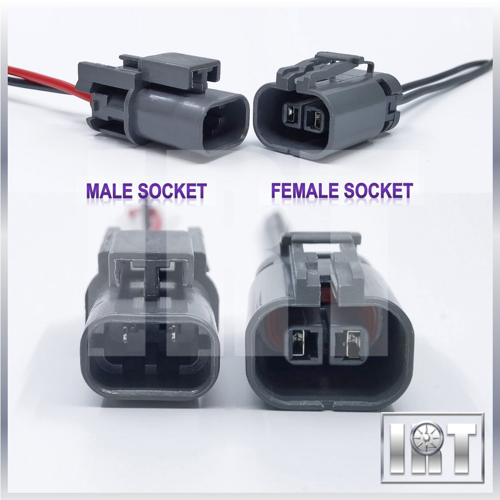 2 Pin Aircon Cooling Fan Motor Reverse Knock Sensor Socket Soket Kereta ...