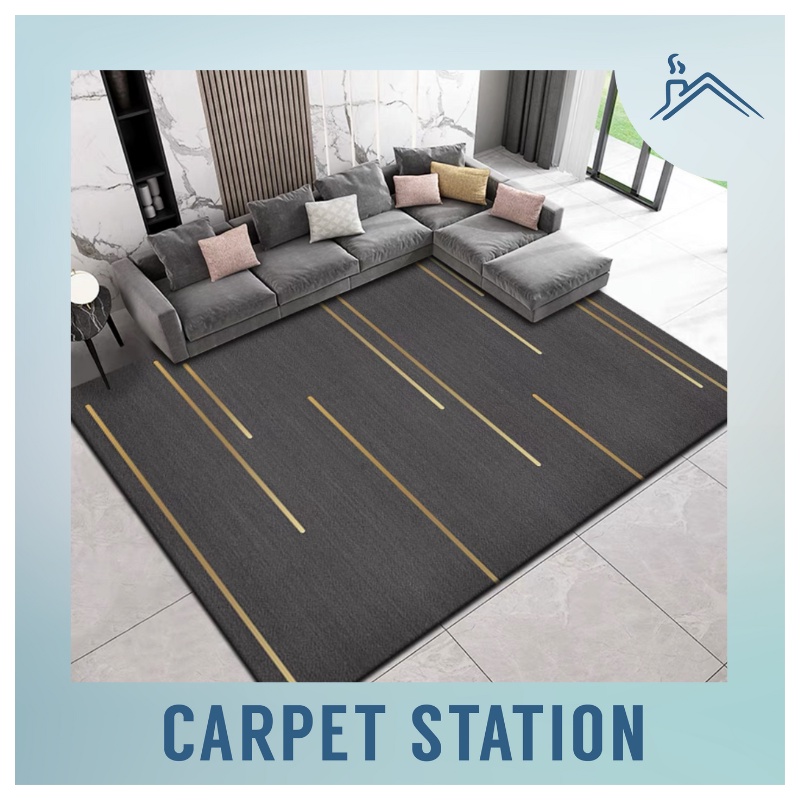 Simple Luxury Plain Art Design Karpet Velvet Hiasan Ruang Tamu Home ...