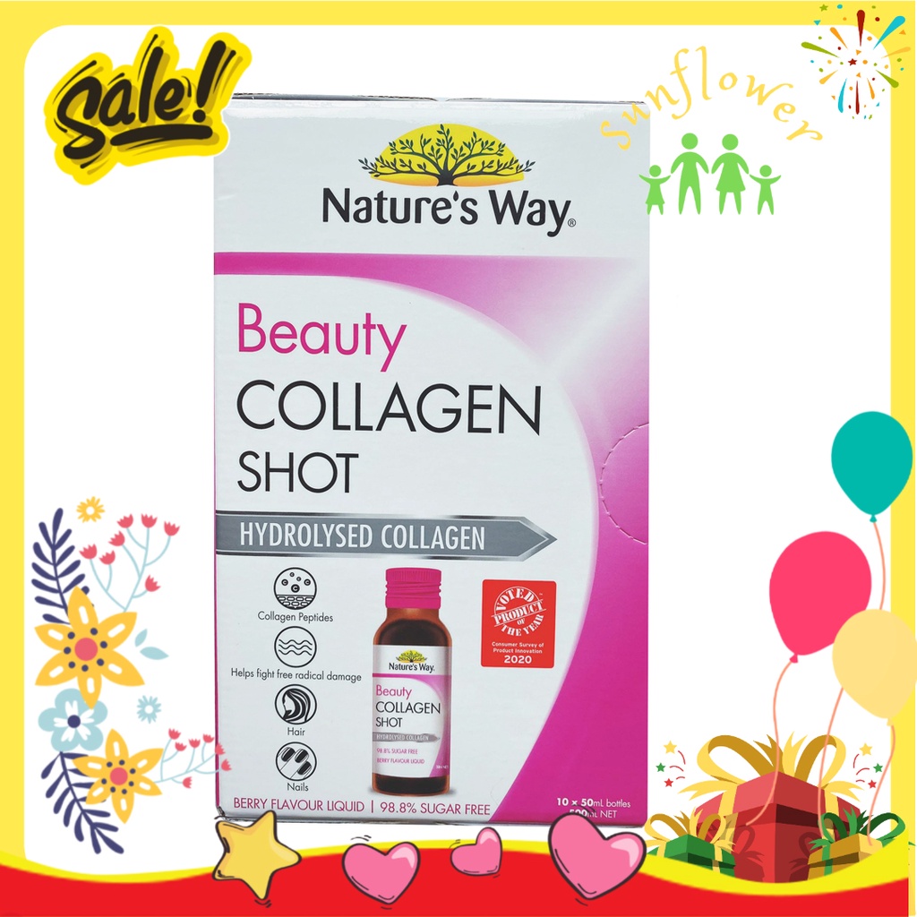 Beauty Collagen Shot Nature Liquid Collagen 10 tubes helps firm skin ...