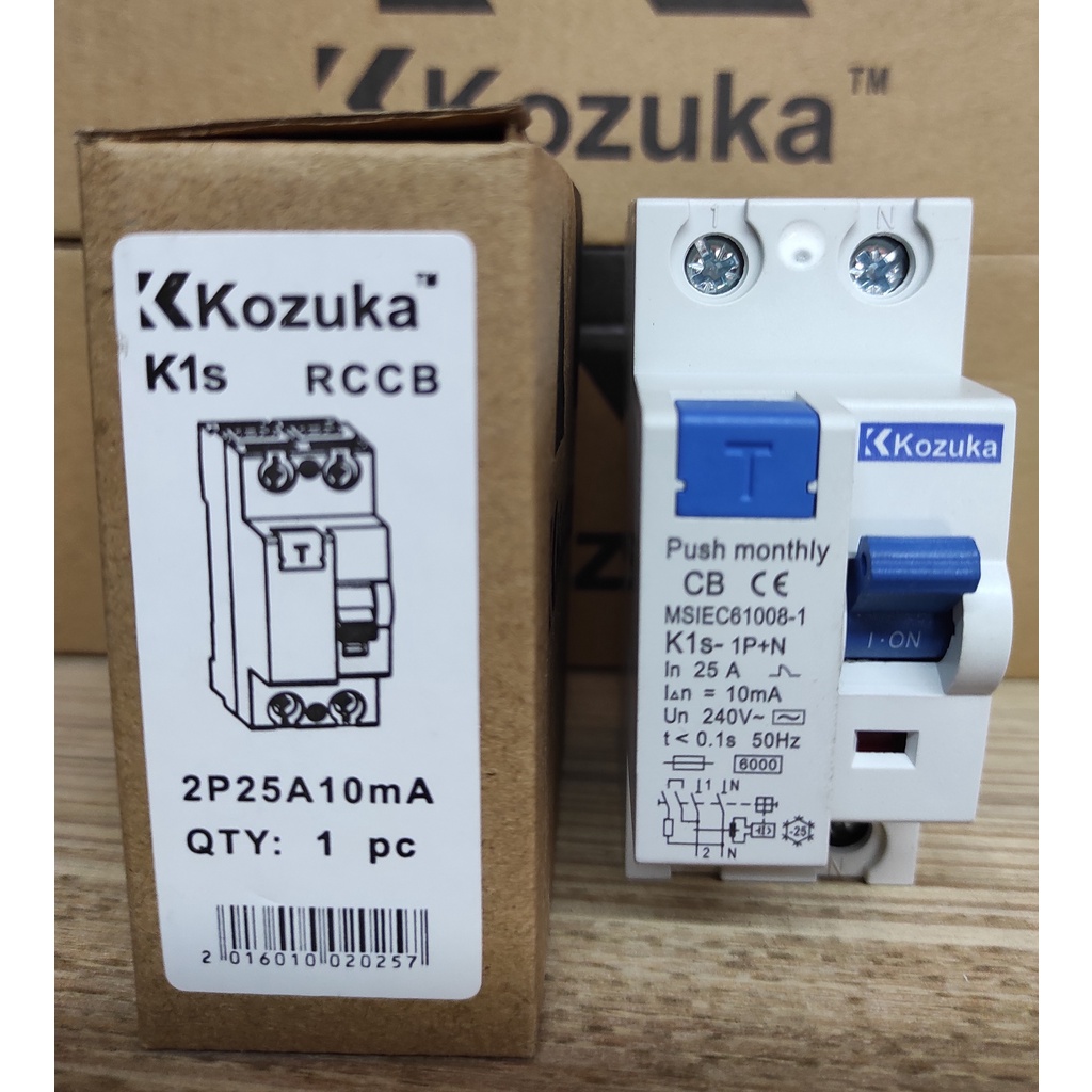 KOZUKA 2P RCCB / ELCB RESIDUAL CURRENT CIRCUIT BREAKER 25A 40A 63A / 10mA 30mA 100mA 2 Pole K1s ...