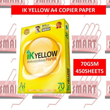 IK YELLOW A4 COPIER PAPER 70GSM - 450 SHEETS | Shopee Malaysia