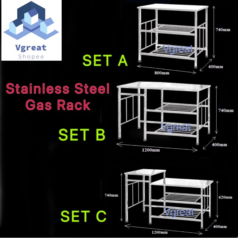 Vgreat 【Gas Rack】Stainless Steel Kitchen Stove Rack / Gas Rack ...
