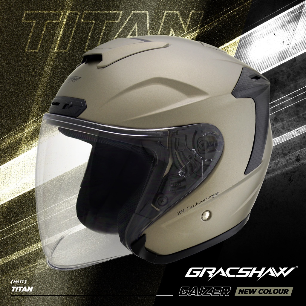 ORIGINAL!!!!Helmet Gracshaw Gaizer G838 colour baru pastel dark grey ...