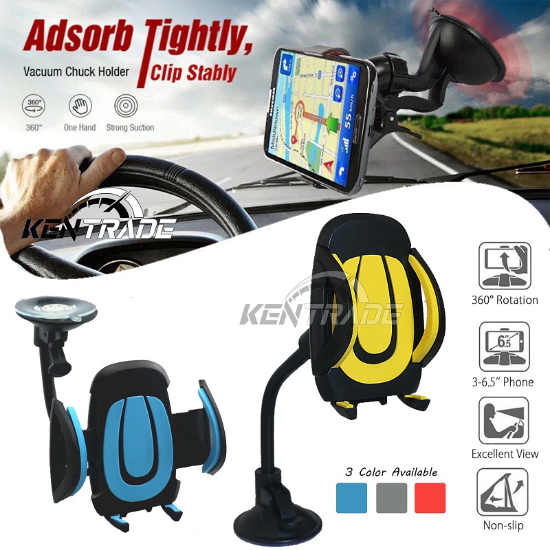 Universal 360° Long Neck Car Mount Phone Holder Mobile Phone Stand with Silicon Sucker (With ...