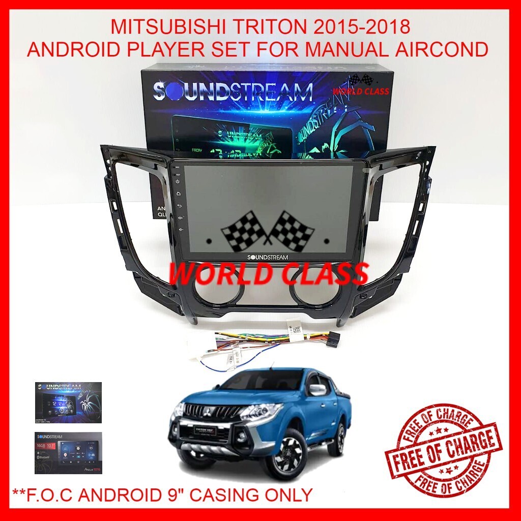 MITSUBISHI TRITON 2015-2018 (MANUAL) SOUNDSTREAM 9" ANDROID IPS PLAYER ...