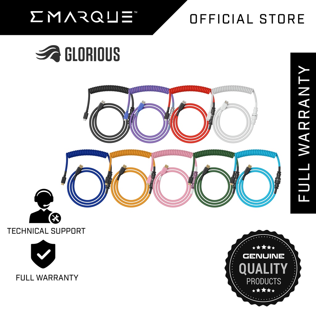 // GLORIOUS Coiled Cable — Phantom Black / Ghost White / Crimson Red ...