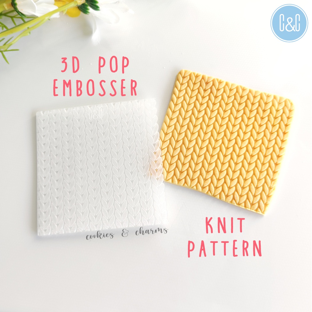 Knit Sweater Pattern 3D Pop Embosser | Texture Mat Raised Stamp ...