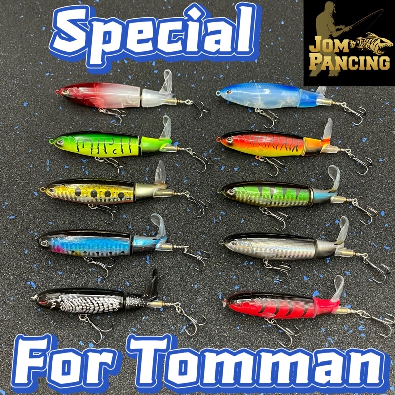 【Jom Pancing】Gewang Topwater Whopper Popper Floating Fish Rotating Tail ...