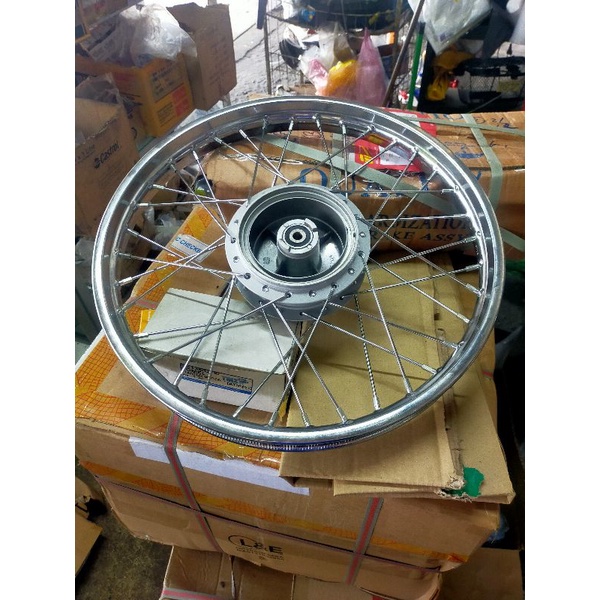 RIM BESI COMPLETE Y80 Y100 RIM LIDI 1.4x17 TERUS PASANG MOTOR COMPLETE ...